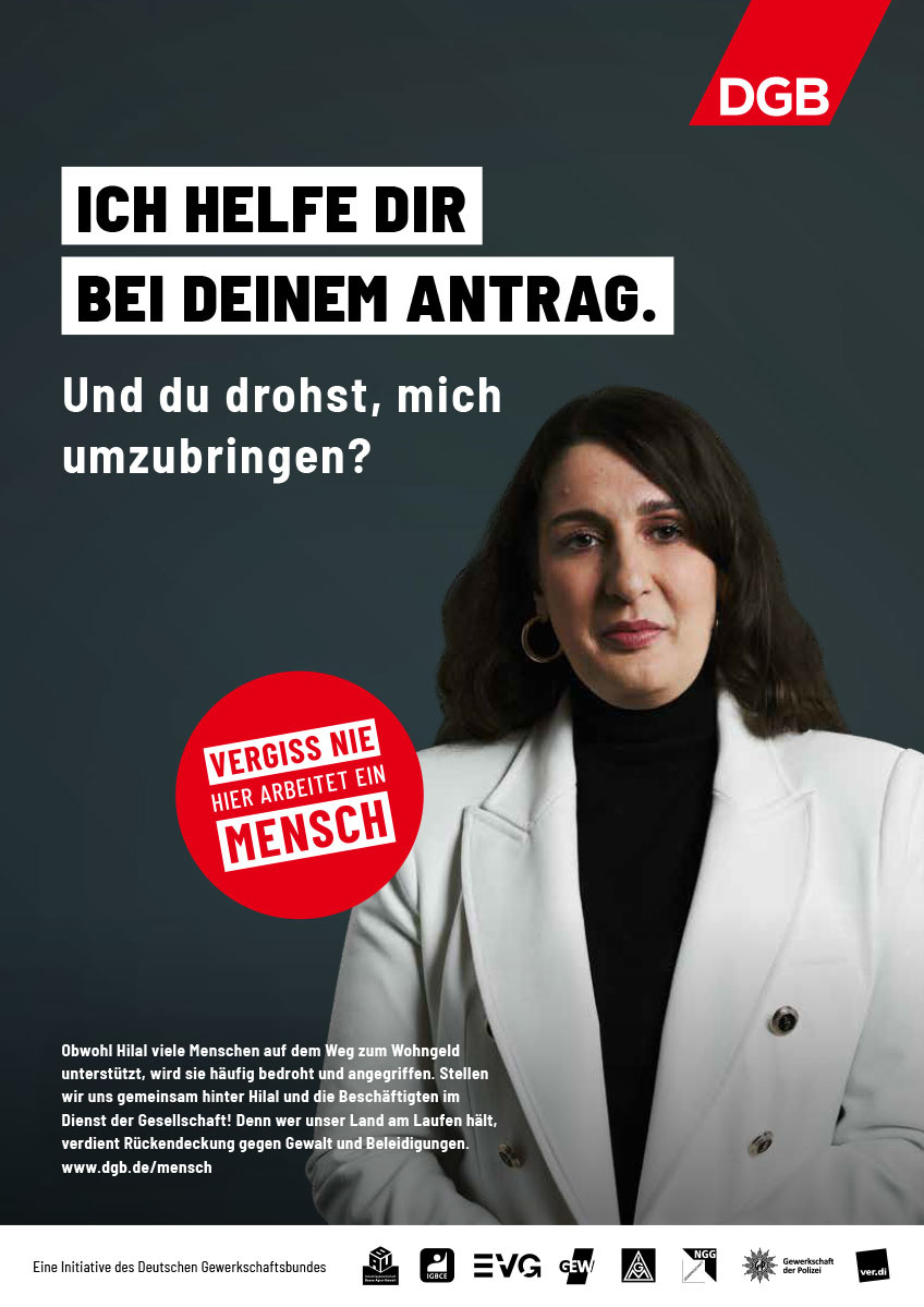 Plakat Motiv “ICH HELFE DIR BEI DEINEM ANTRAG“ verschiedene Formate - DGB-Shop