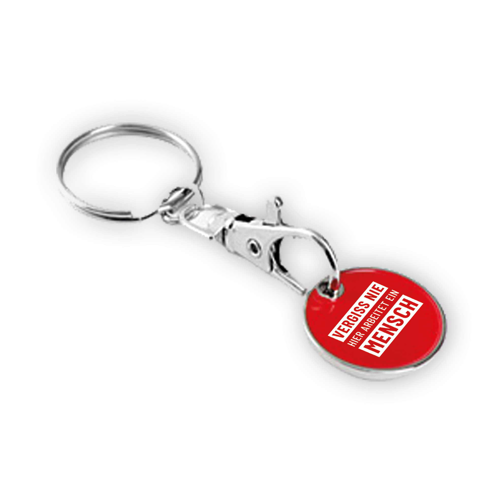 Einkaufswagenlöser mit Schlüsselring und Karabinerhaken - DGB-Shop