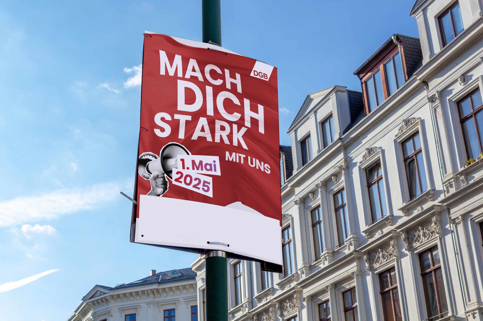 1. Mai 2025 Plakat wetterfest blanko für Programm-Kurzinfo - DGB-Shop