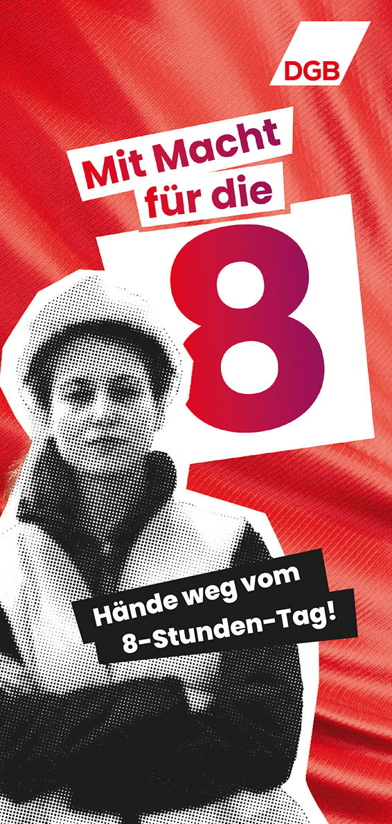 Flyer „Mit Macht für die 8“ - DGB-Shop