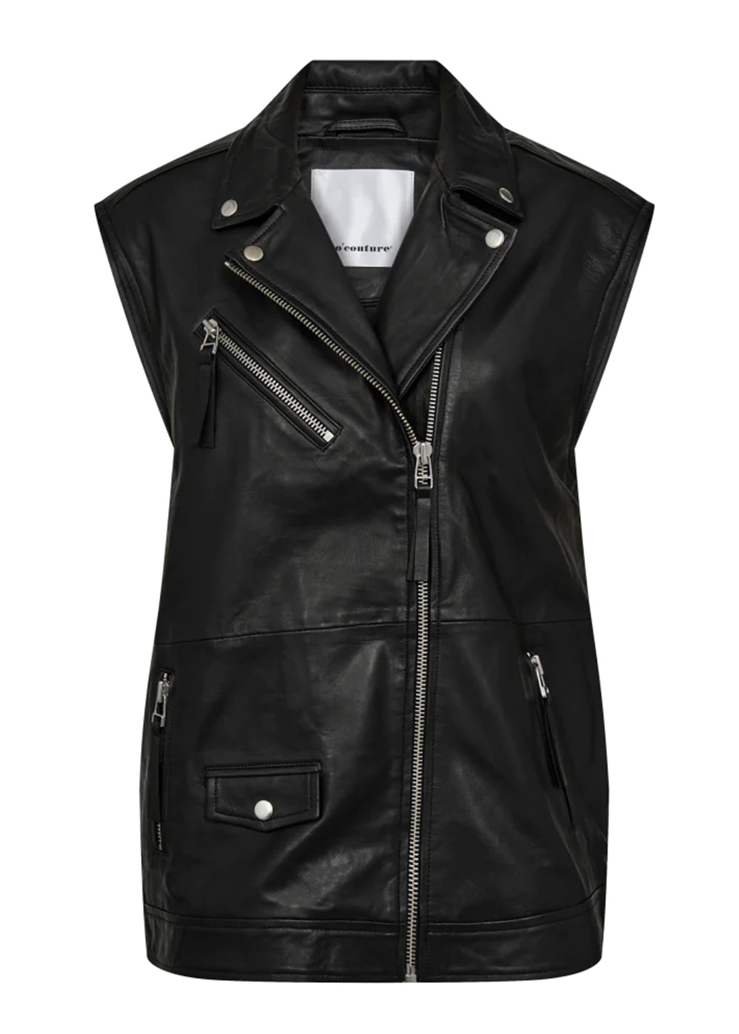 Black Leather Vest LUXURY LEATHER VEST "ANNA"
