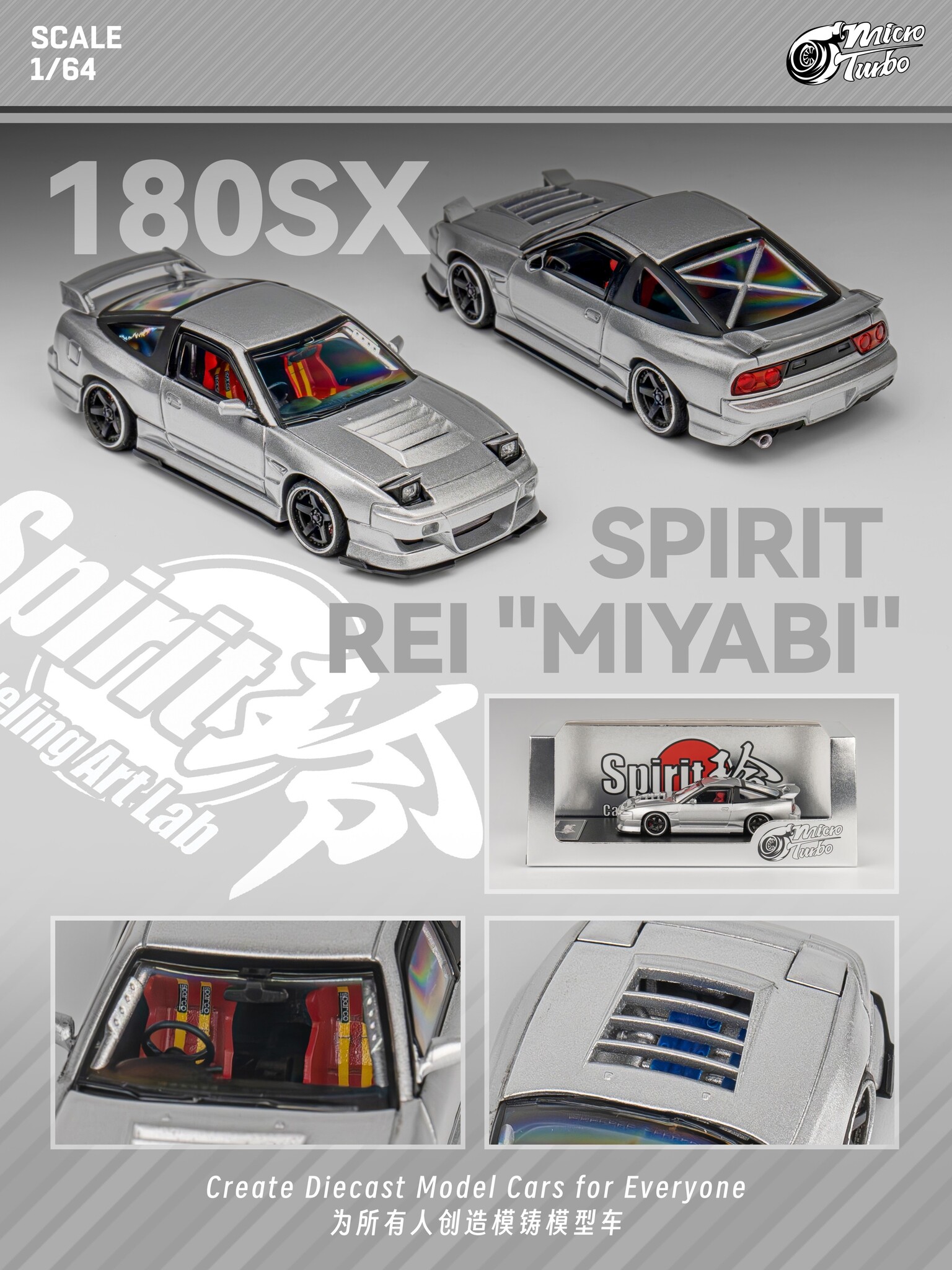 Art-Toys - Nissan 180SX Spirit Rei "Mijabi" (metallic silver)