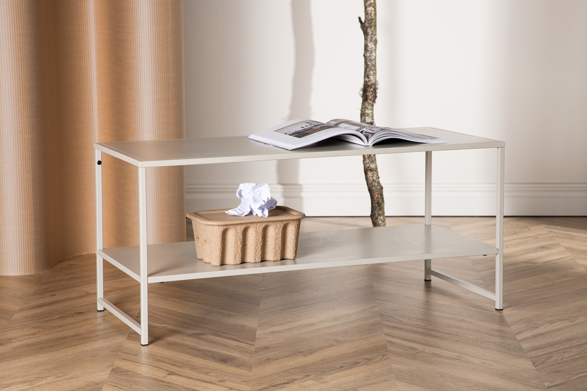 Sofa-Tisch Staal – Beiger Stahl-Couchtisch 102×43×45 cm - Möbel Hedistone