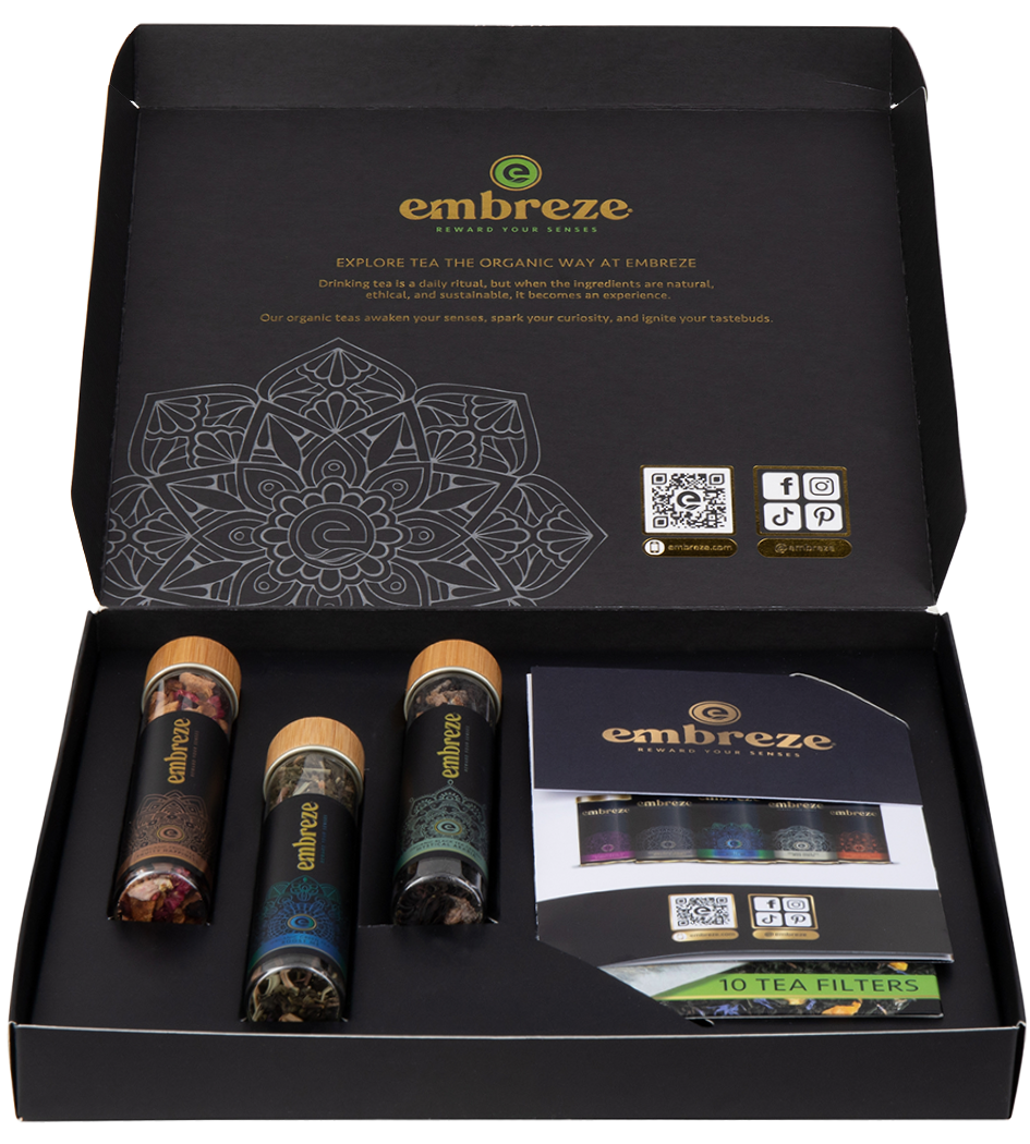 A Boost of Happiness Tea Taste box ⇒ Organic loose leaf tea