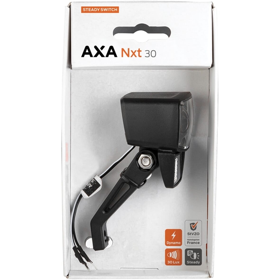 AXA Axa koplamp NXT30 steady switch aan/uit dynamo 30 lux - Hermans Bikes & More