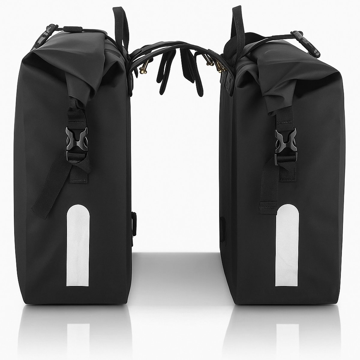 Rieba® Dubbele Fietstas 46 Liter Rolltop - Zwart - Hoogwaardig ...