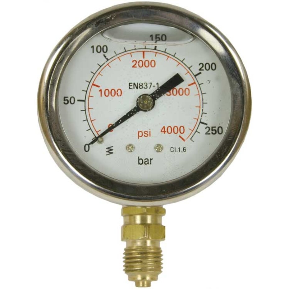 Manometer, 1/4" AG, 0 - 25 bar, 63 mm - VRSPLUS