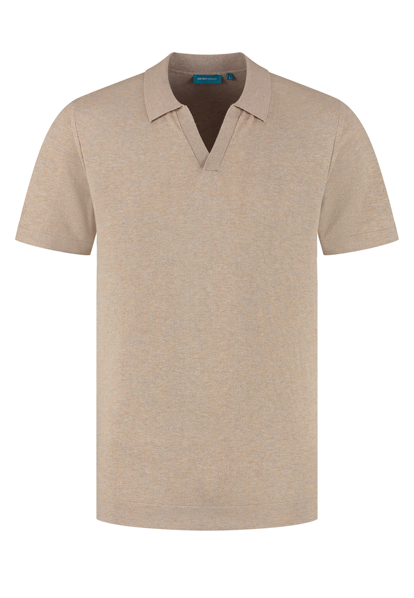 District Indigo District Indigo Polo V-Shape Sand - District Indigo