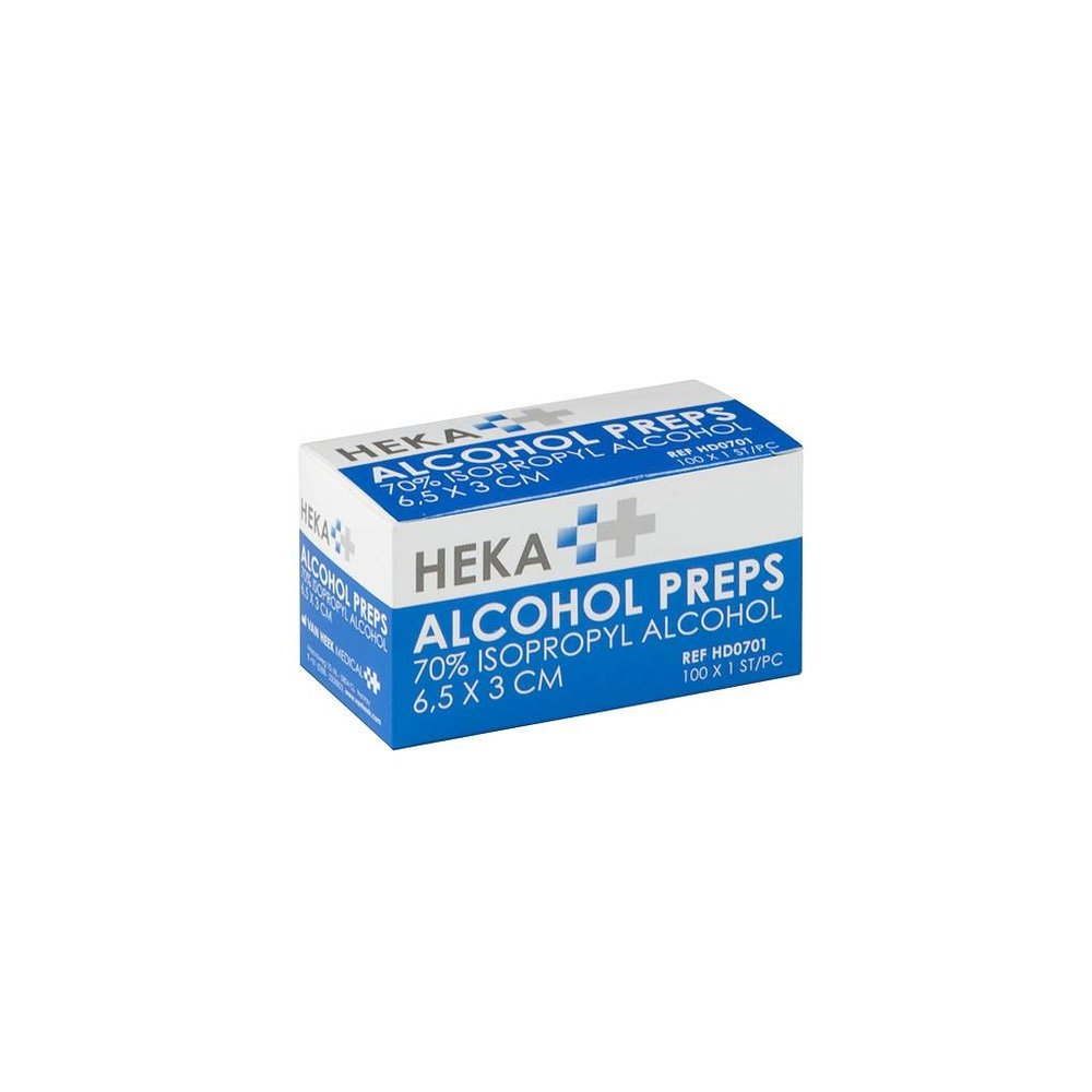 HEKA Alcohol doekjes | medium | doosje 100 stuks - EVAC