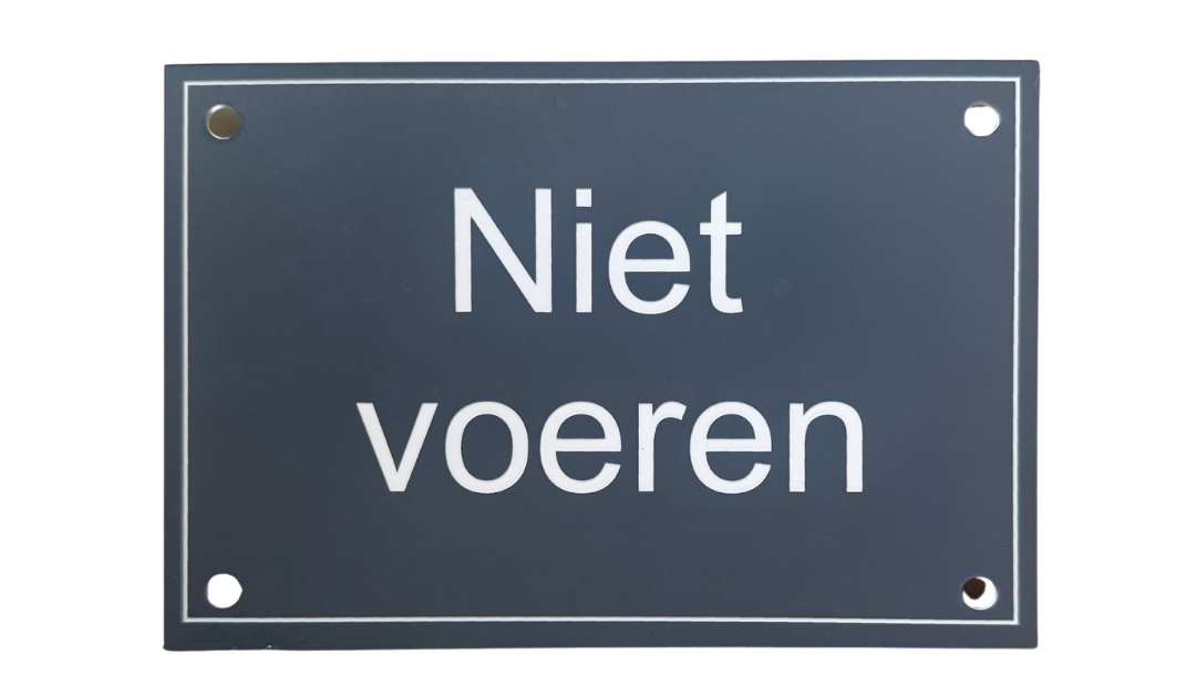 Bordje Niet voeren - Smulders Diervoeders