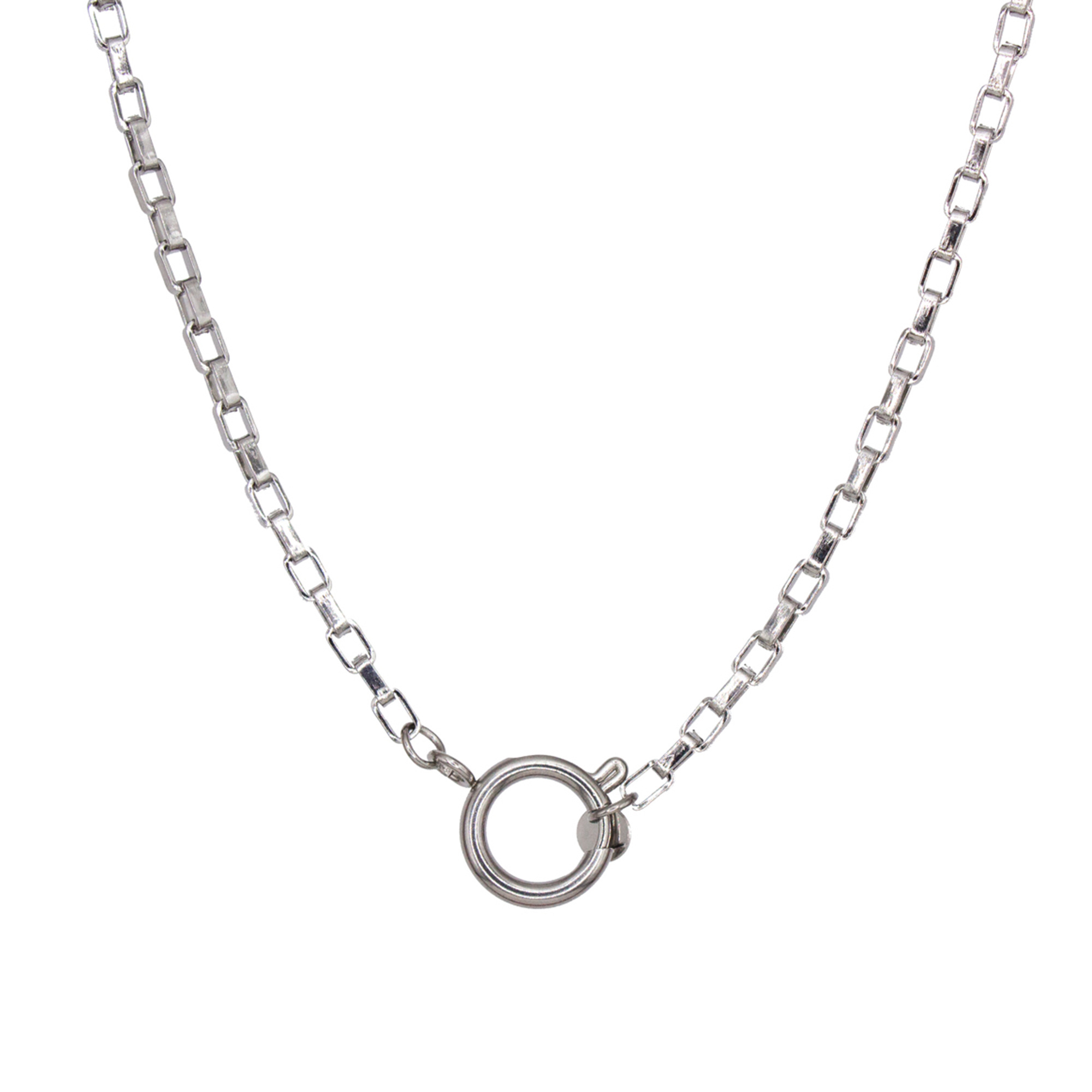Ketting lock chain square zilver - MADAM the label
