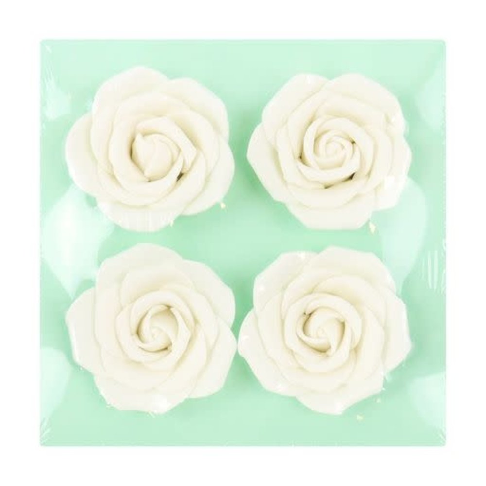 PME 4 edible sugar roses 6,2cm - DEKSELS!