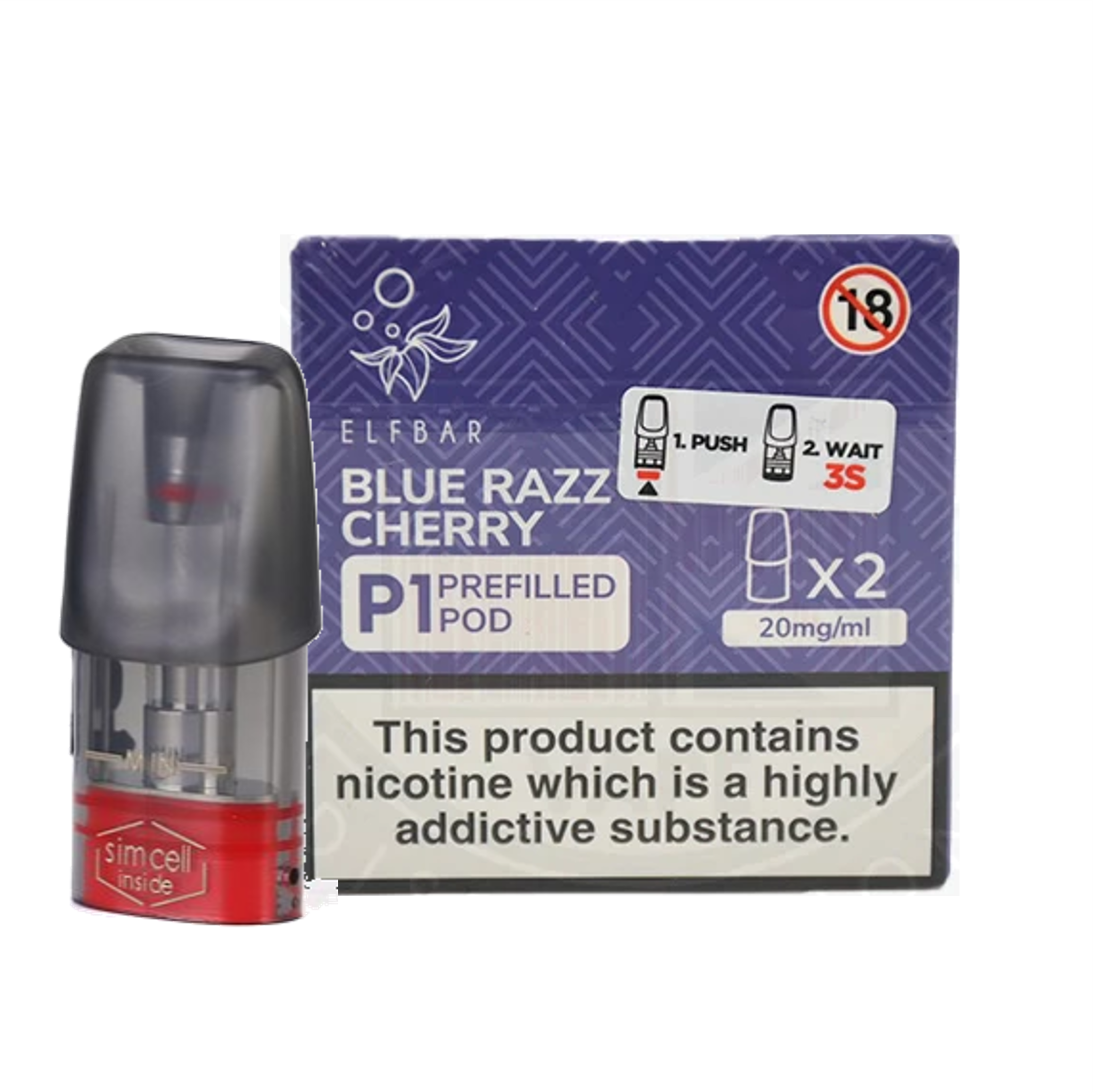Elf Bar P1 PODs -Blue Razz Cherry (2er pack) - e-heaven Vape Shop