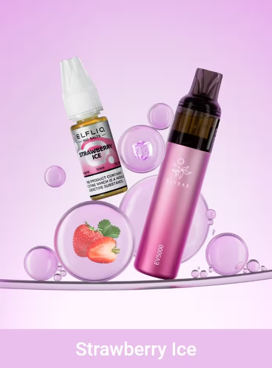 Elf BAr EV5000 Refillable POD Kit Strawberry Ice - e-heaven Vape Shop