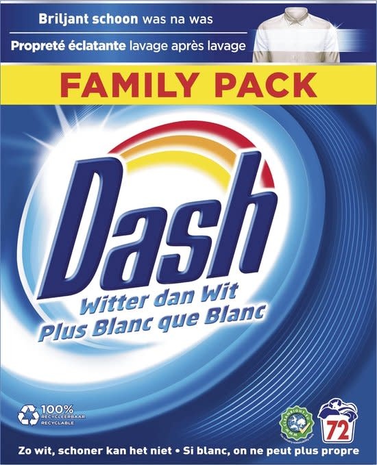 Dash Washing powder Original White - Detergent - 72 Washes
