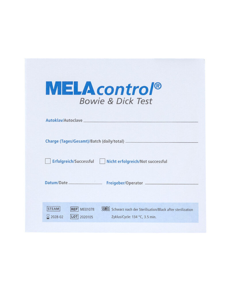 MELAcontrol Bowie & Dick Test - Medical2Day BV