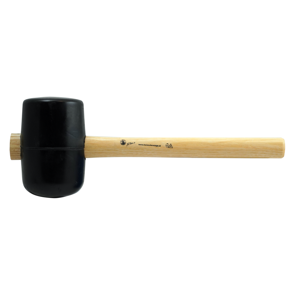 Rubber hamer 90 mm hard rubber vlak/rond - De Staale