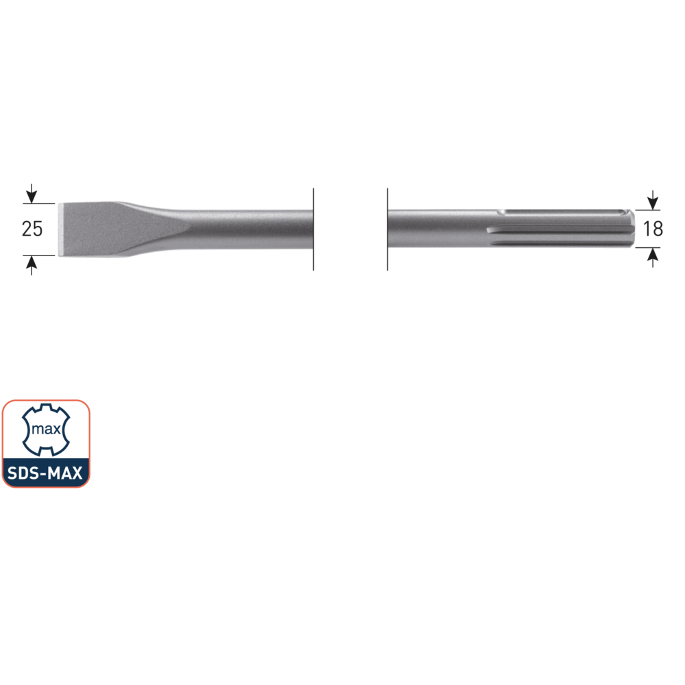 SDS-max platte beitel 25x400 - De Staale