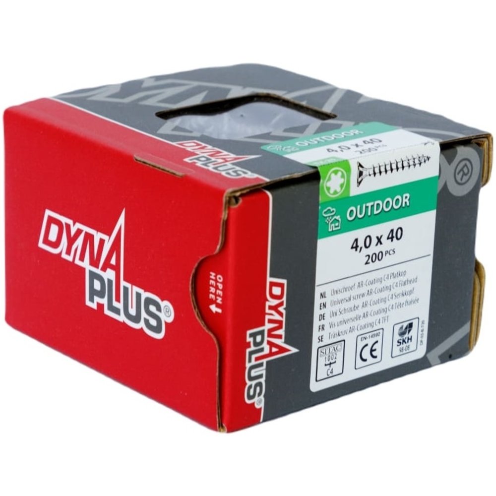 DYNAPLUS UNISCHROEF AR-COATING PK TX-20 4.0X40 (200) - De Staale