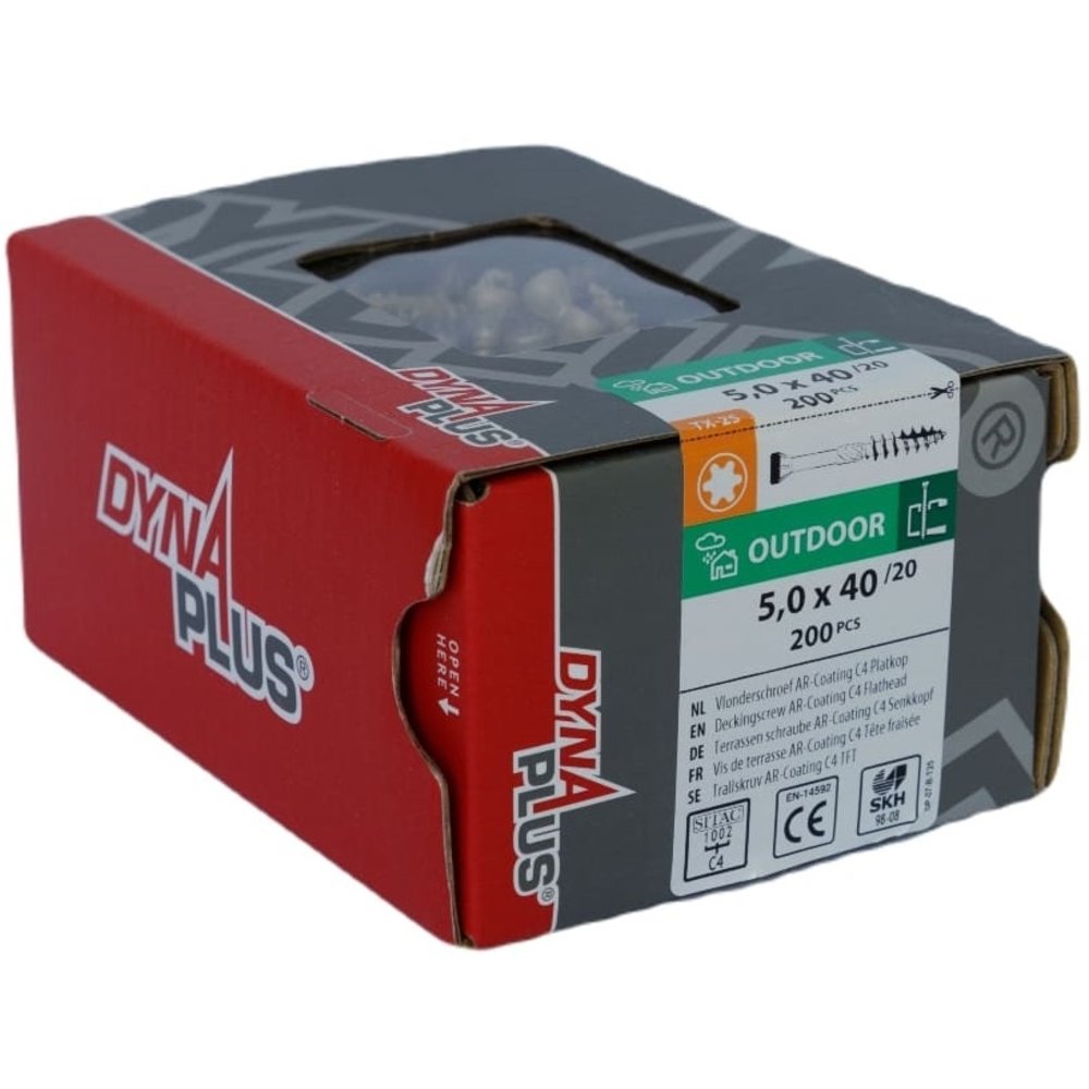 DYNAPLUS VLONDERSCHROEF XTREME AR-BRONZE PK-60° +SNIJPUNT TX-25 5.0X40 ...