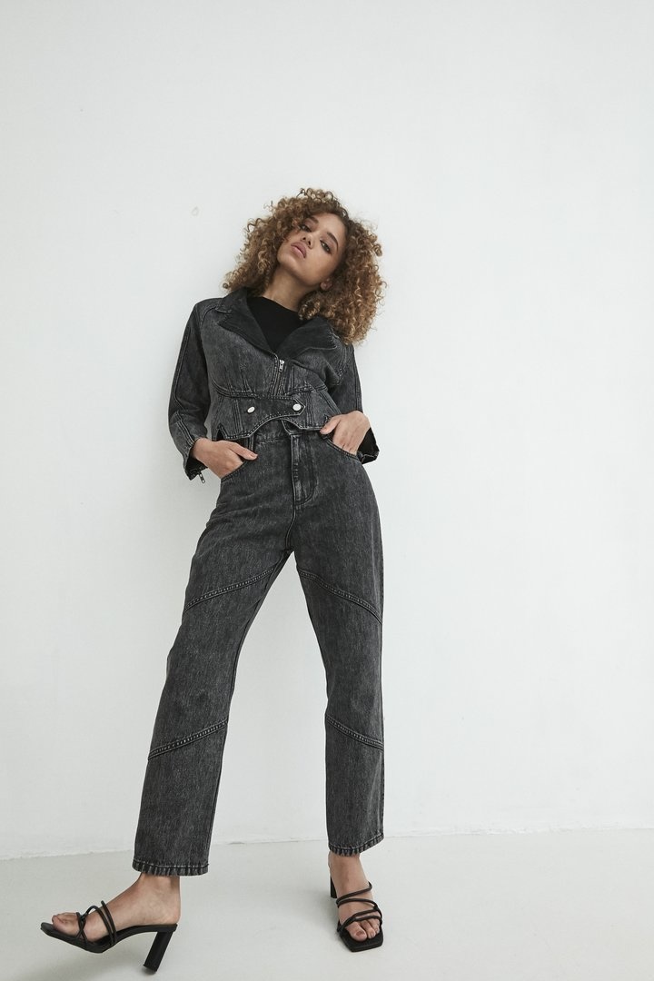 Homage 80's high waist jeans grey | Homage | Newstyle - NewStyle.nl