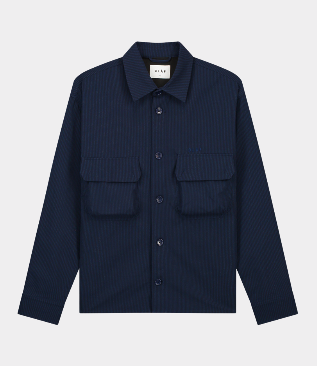 Olaf | bonded pocket overshirt ls navy | NewStyle - NewStyle.nl