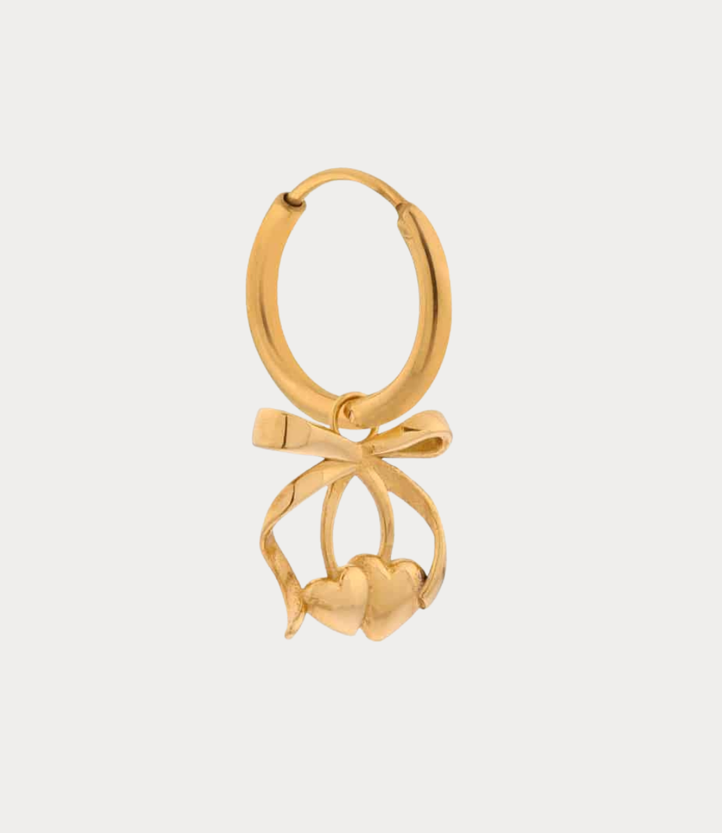 Label Kiki | Cherry bow hoop gold | NewStyle - NewStyle.nl