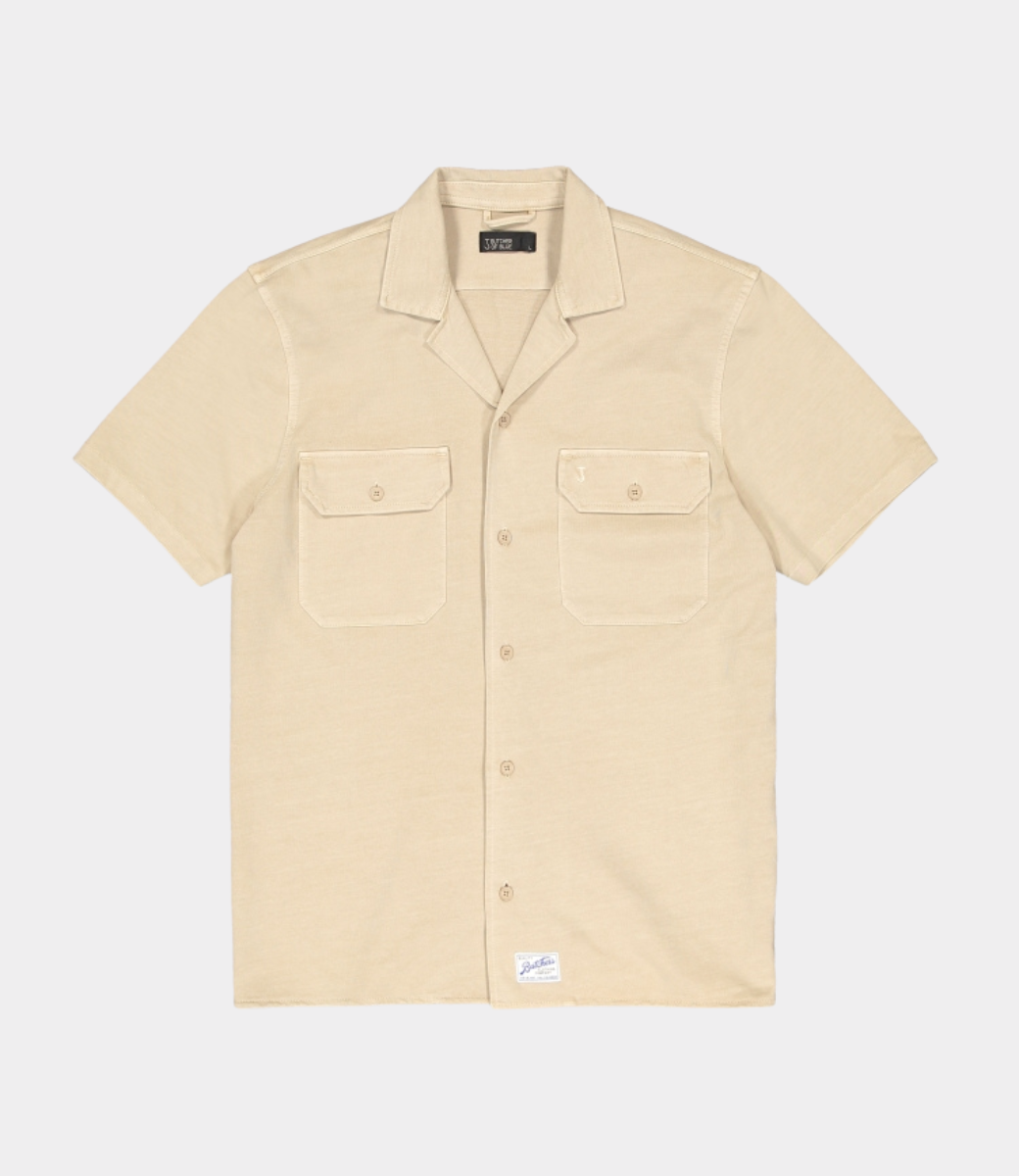 Butcher of Blue | Mikey Work Shirt SS Stone Beige | NewStyle - NewStyle.nl