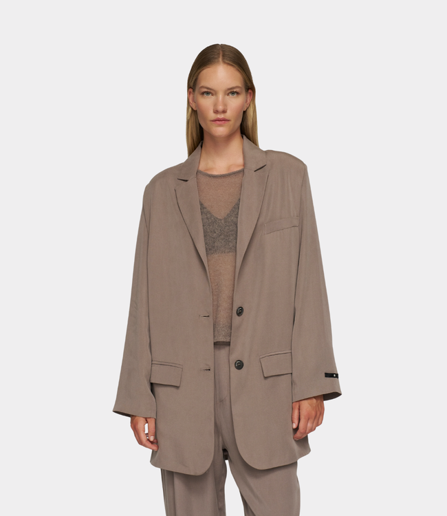 10Days long flowy blazer lyocell moonrock - NewStyle.nl