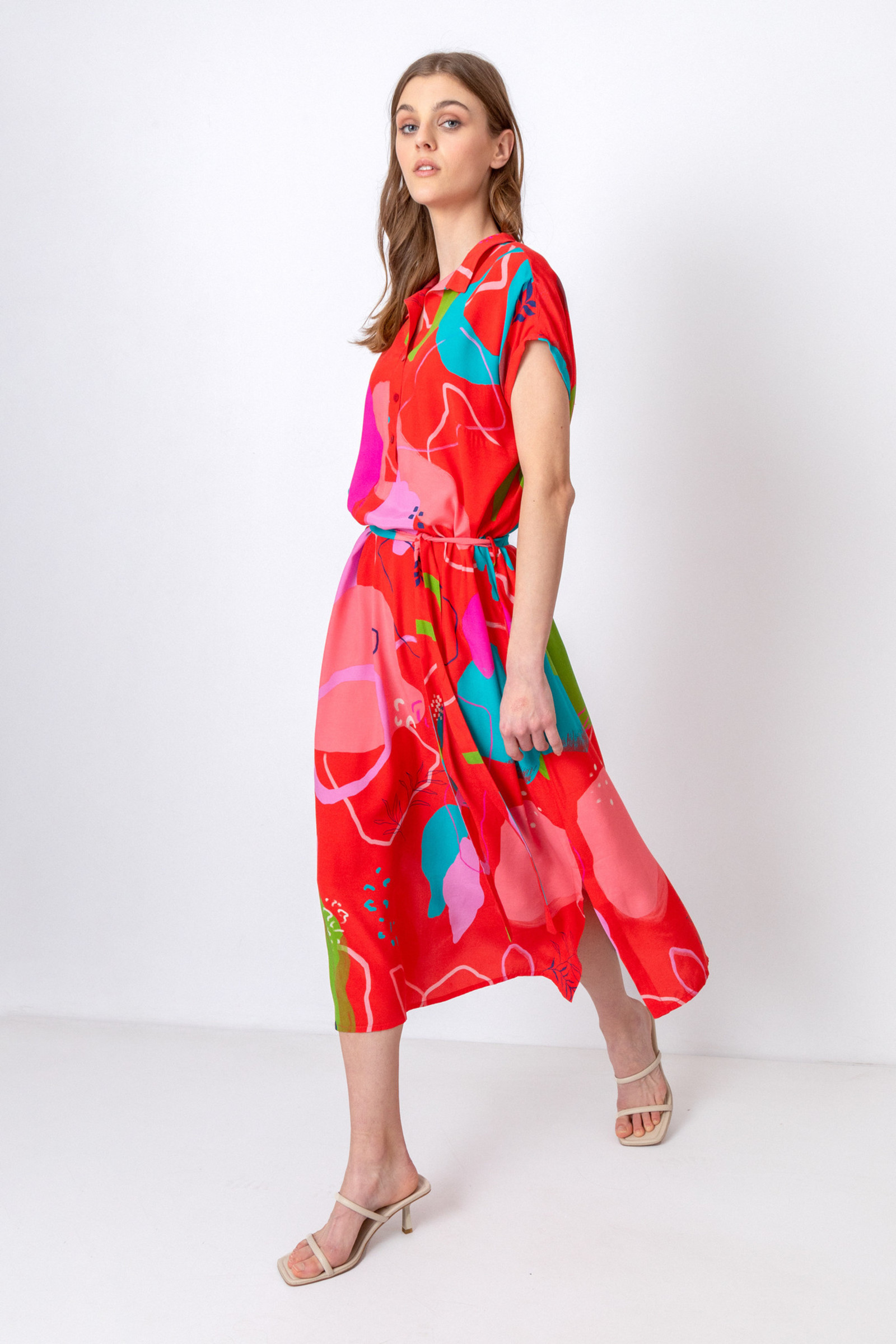 Kleider von IVKO Kaufen! - Shirt Dress Graphics Pattern Red - 13 doors