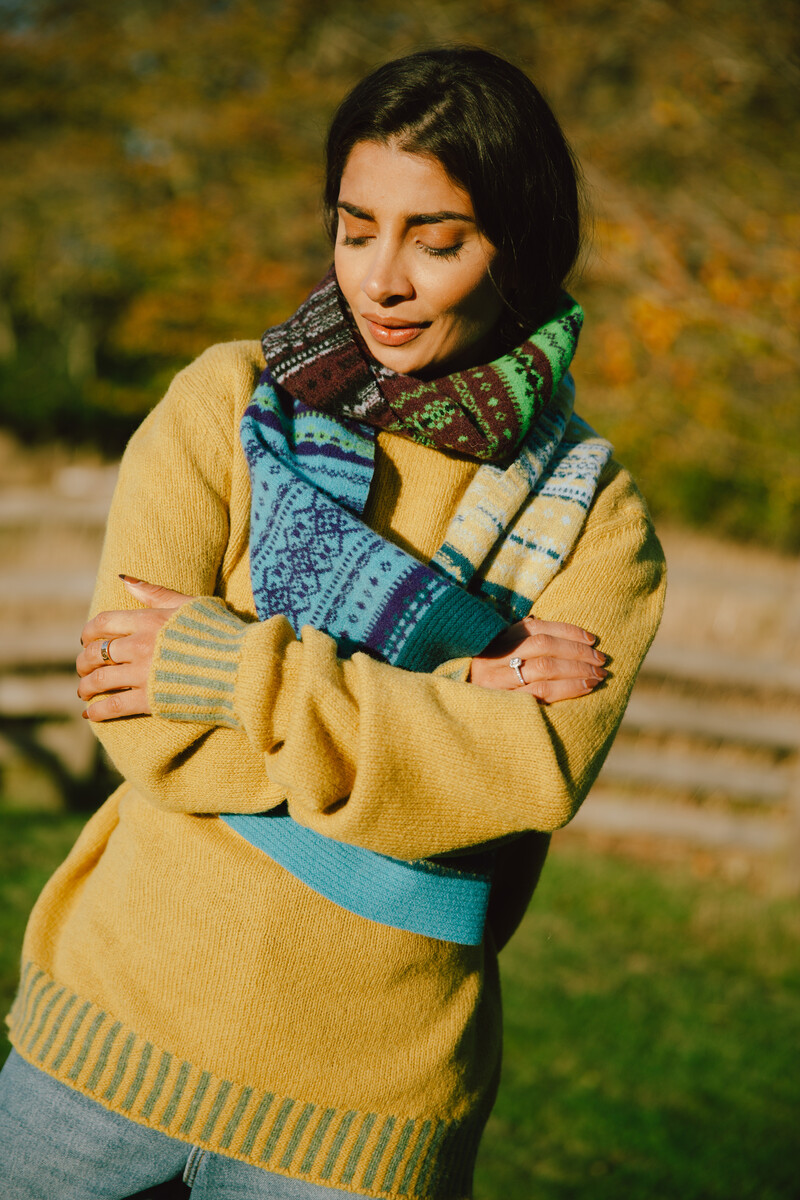 Eribé Alloa Fairisle Scarf Sirius | Scarf of 100% Merino Wool - 13 doors