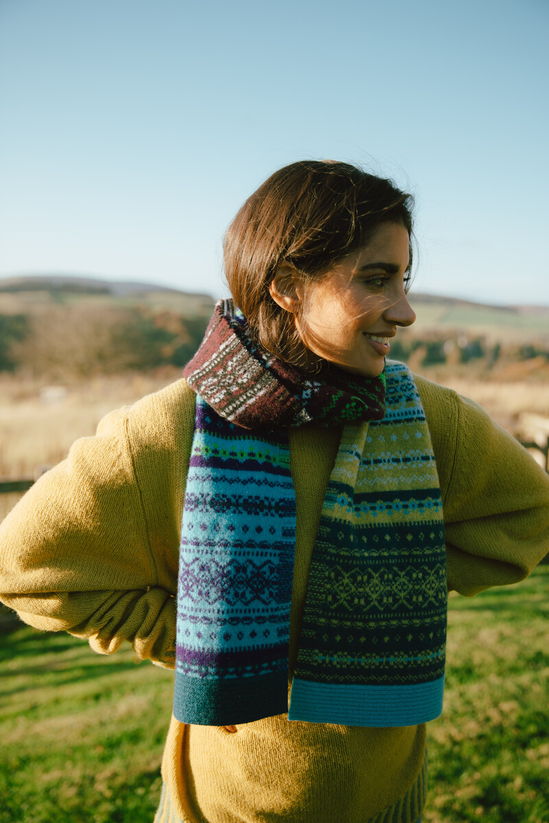 Eribé Alloa Fairisle Scarf Sirius | Scarf of 100% Merino Wool - 13 doors
