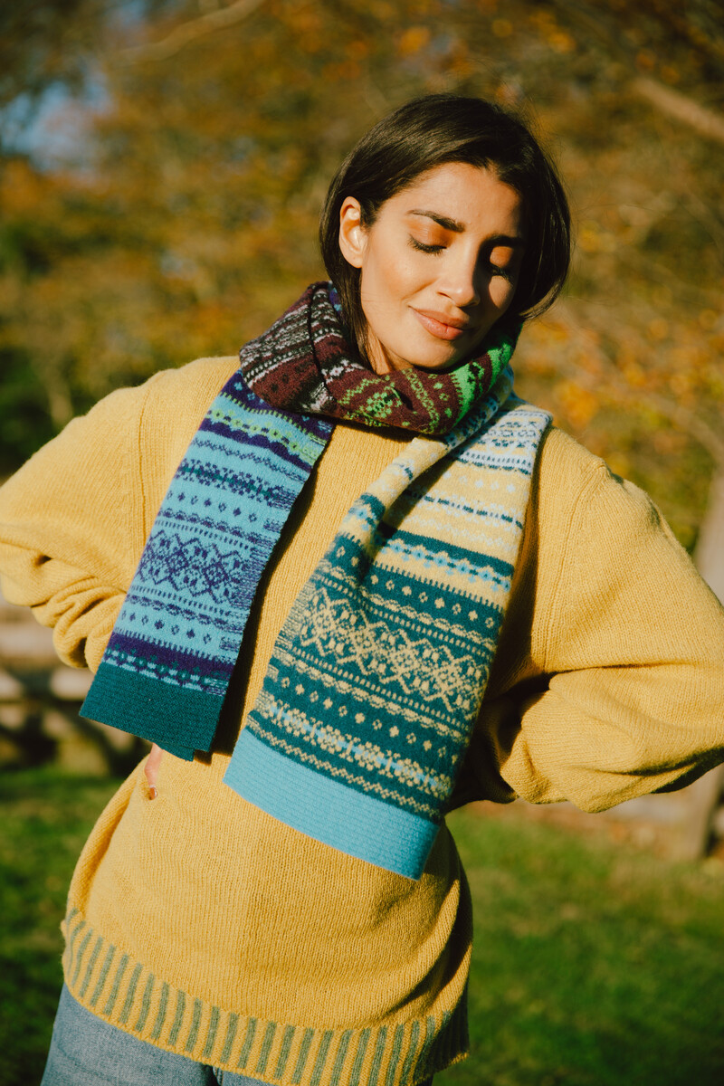 Eribé Alloa Fairisle Scarf Sirius | Scarf of 100% Merino Wool - 13 doors