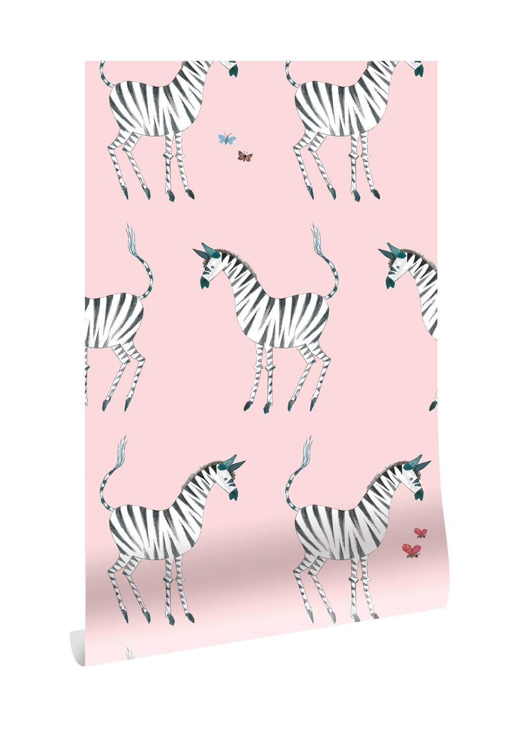Dieren Behang Fiep Westendorp met Zebra, Roze, WP-125 - KEK Amsterdam