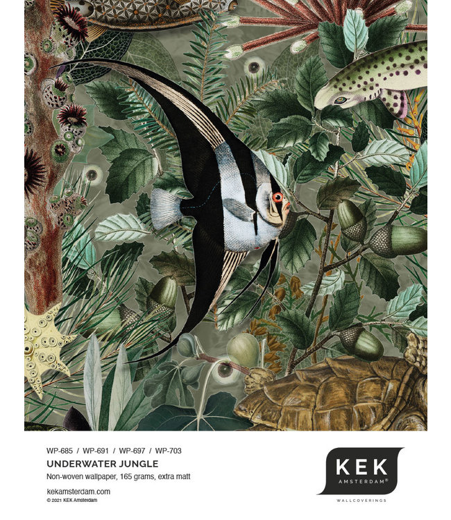 Jungle Behang met Bladeren en Vissen WP-697 - KEK Amsterdam