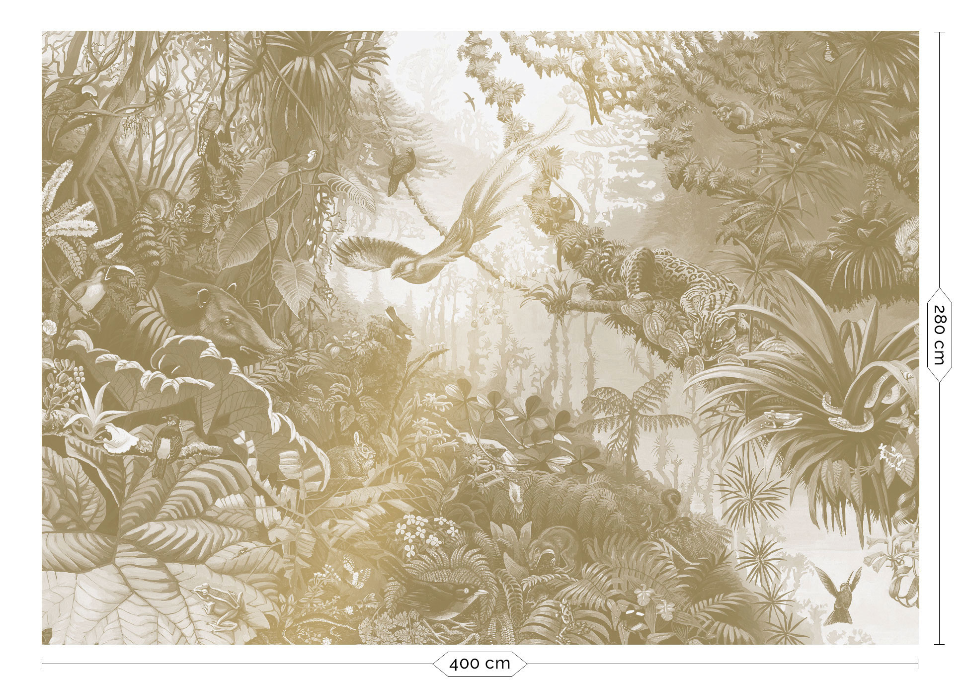 Tropisch Landschap Goud Behang MW-066 - KEK Amsterdam