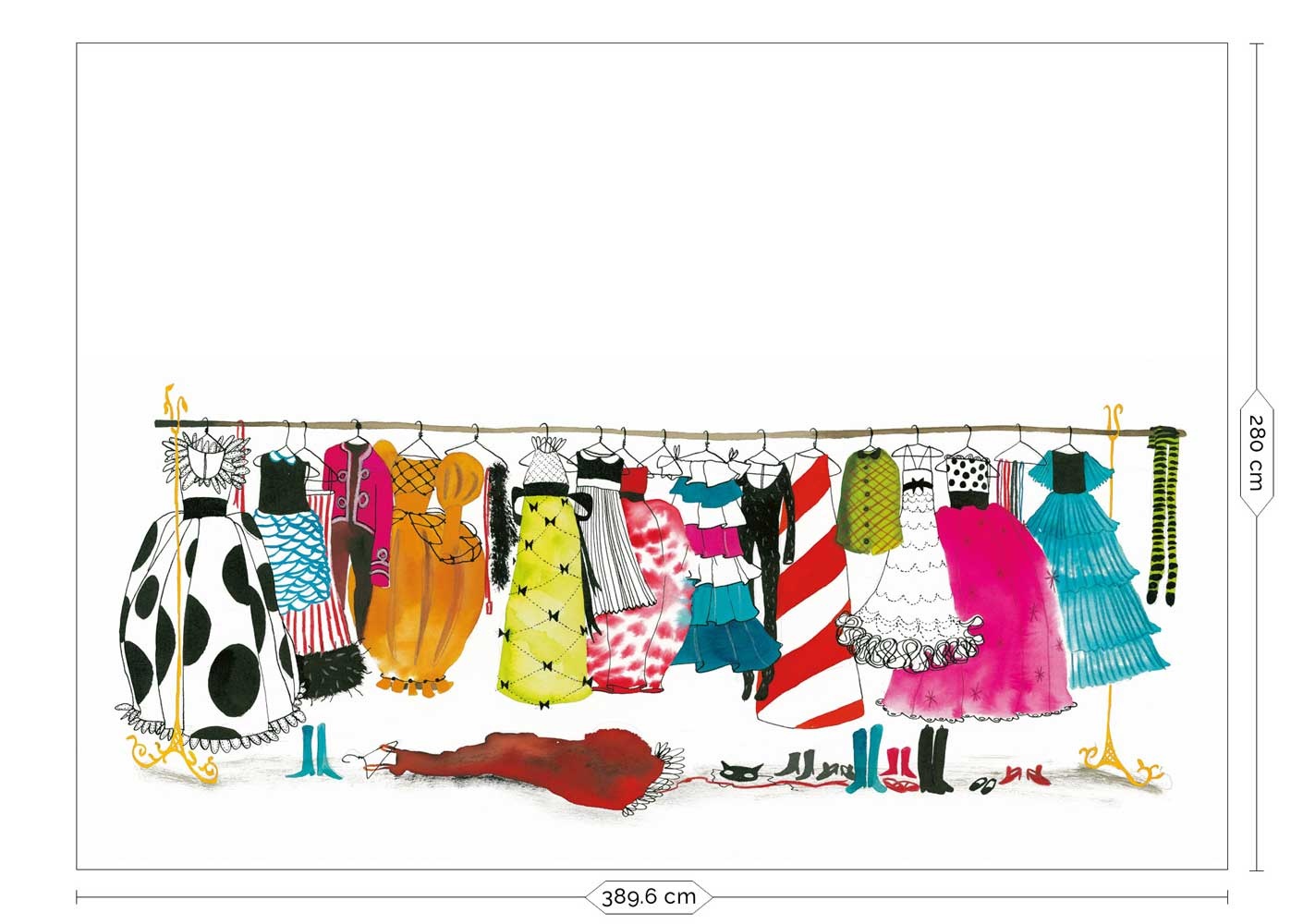 Wall Mural Dress-up Party, 389.6 x 280 cm - KEK Amsterdam