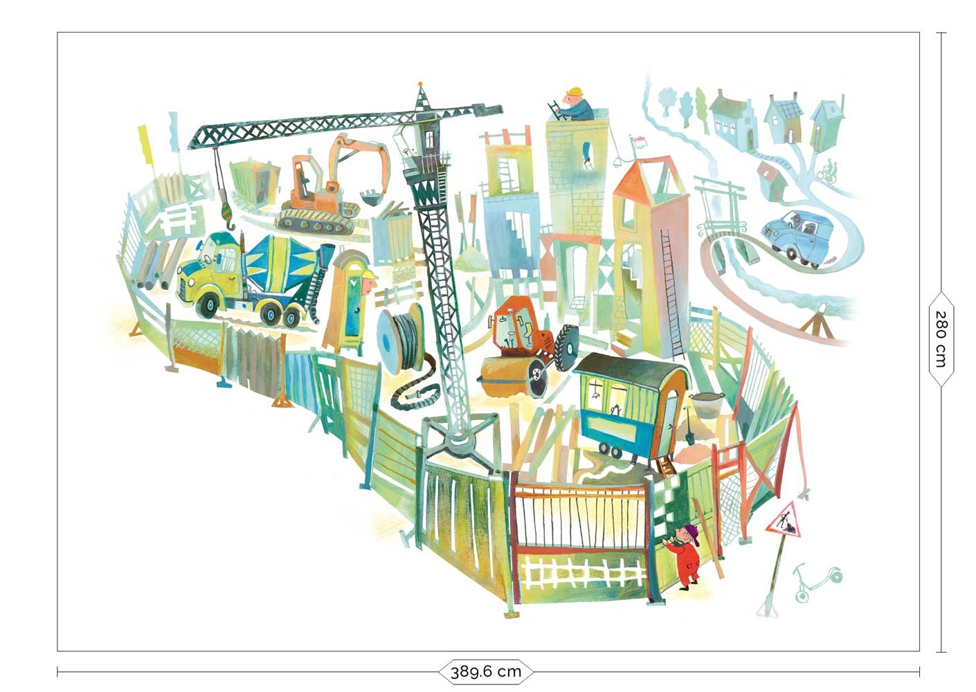 Wall Mural Construction Site, 389.6 x 280 cm - KEK Amsterdam