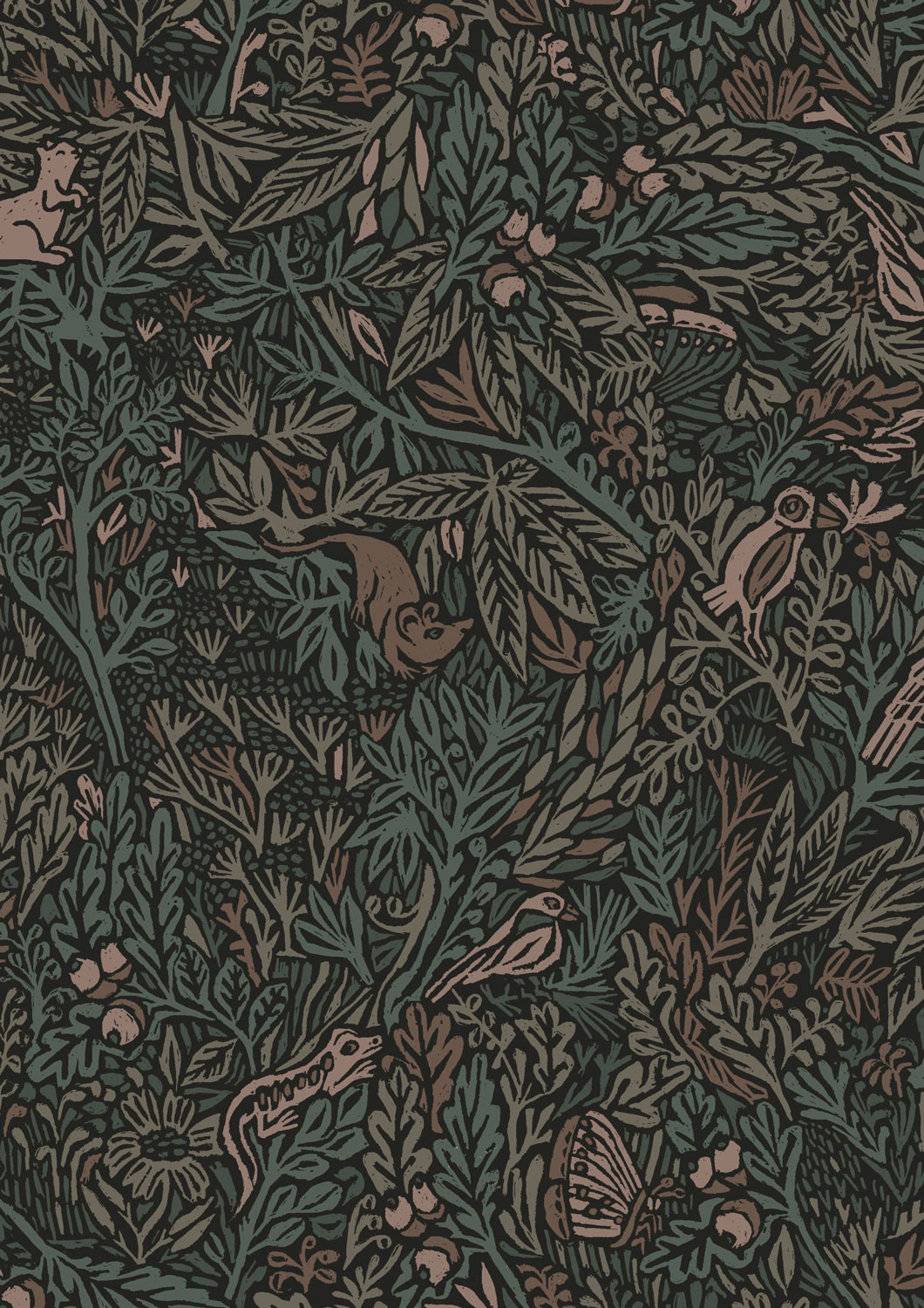 Wallpaper with botanical pattern, FR-020 - KEK Amsterdam