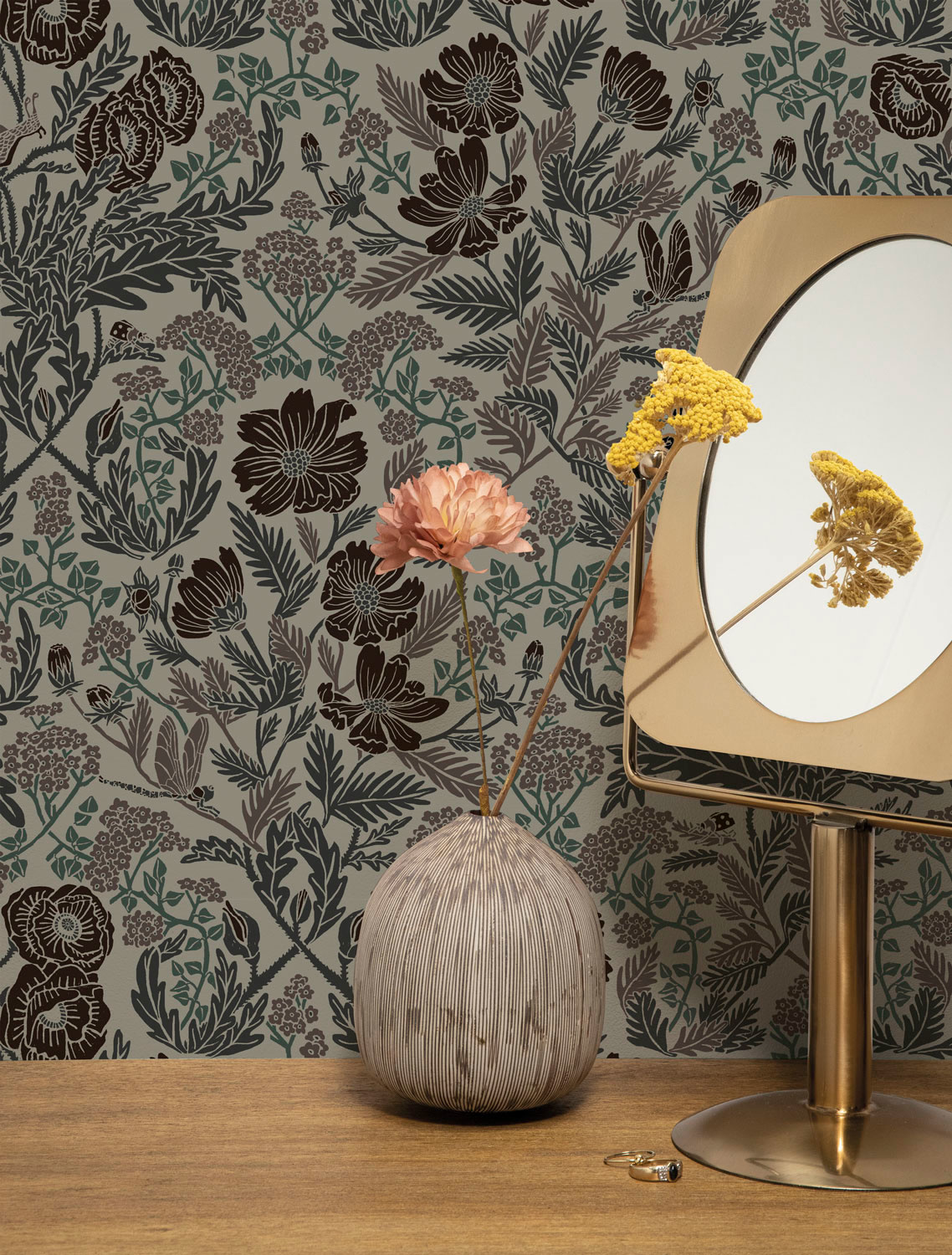 Behang met getekend botanisch patroon FR-008 - KEK Amsterdam