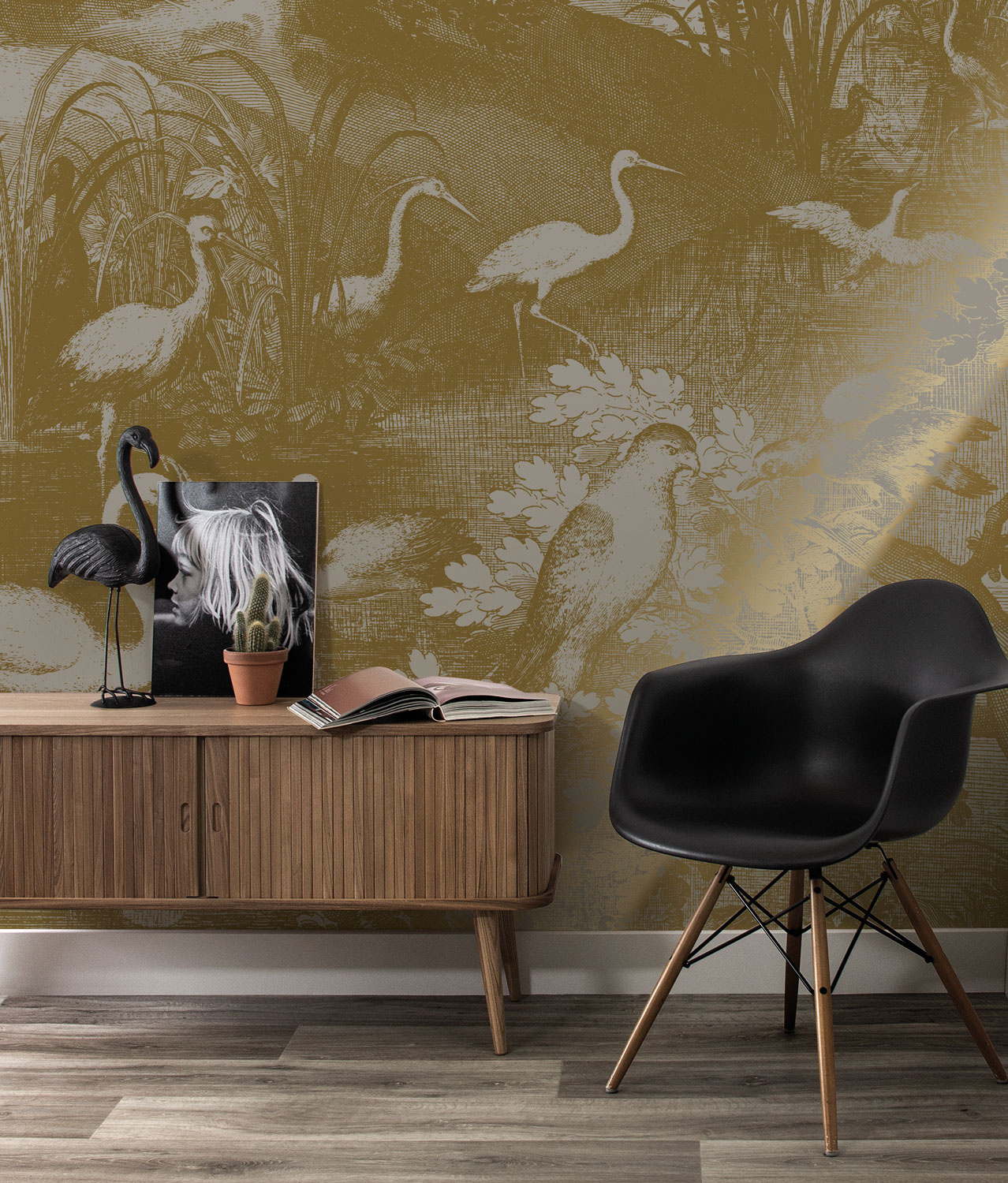 Wall Mural Engraved Landscapes Gold Metallic MW-110 - KEK Amsterdam