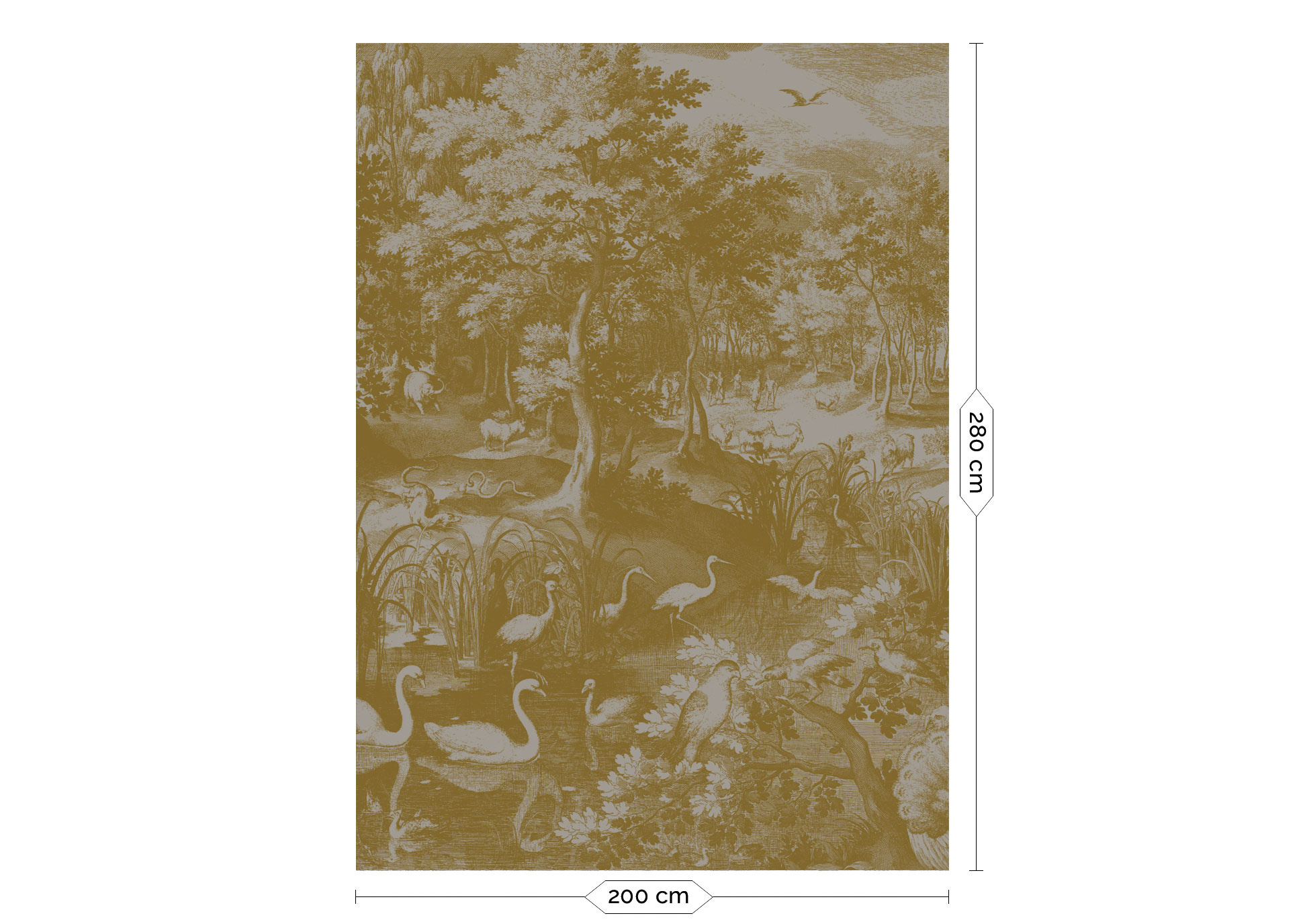 Wall Mural Engraved Landscapes Gold Metallic MW-110 - KEK Amsterdam