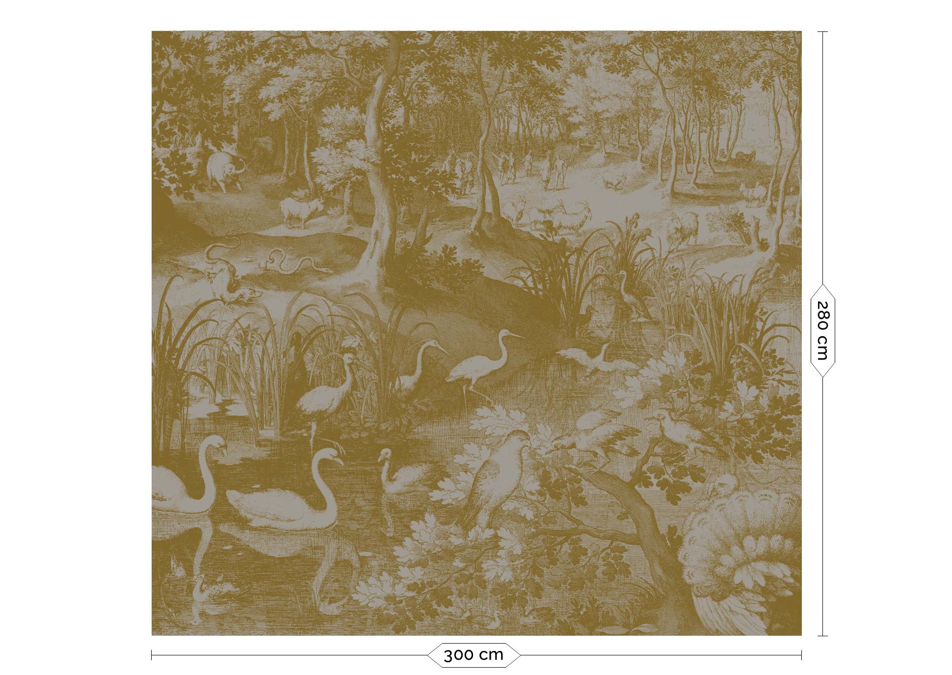 Wall Mural Engraved Landscapes Gold Metallic MW-110 - KEK Amsterdam