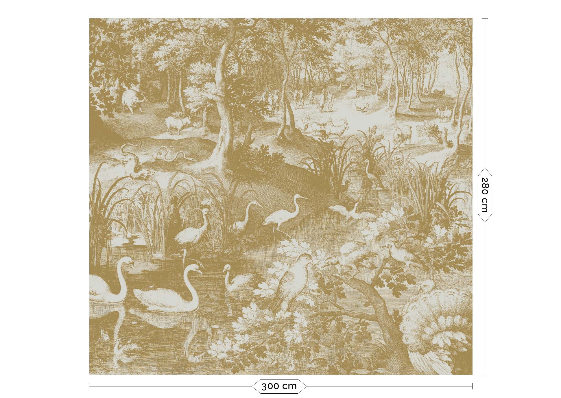Wall Mural Engraved Landscapes Gold Metallic MW-104 - KEK Amsterdam