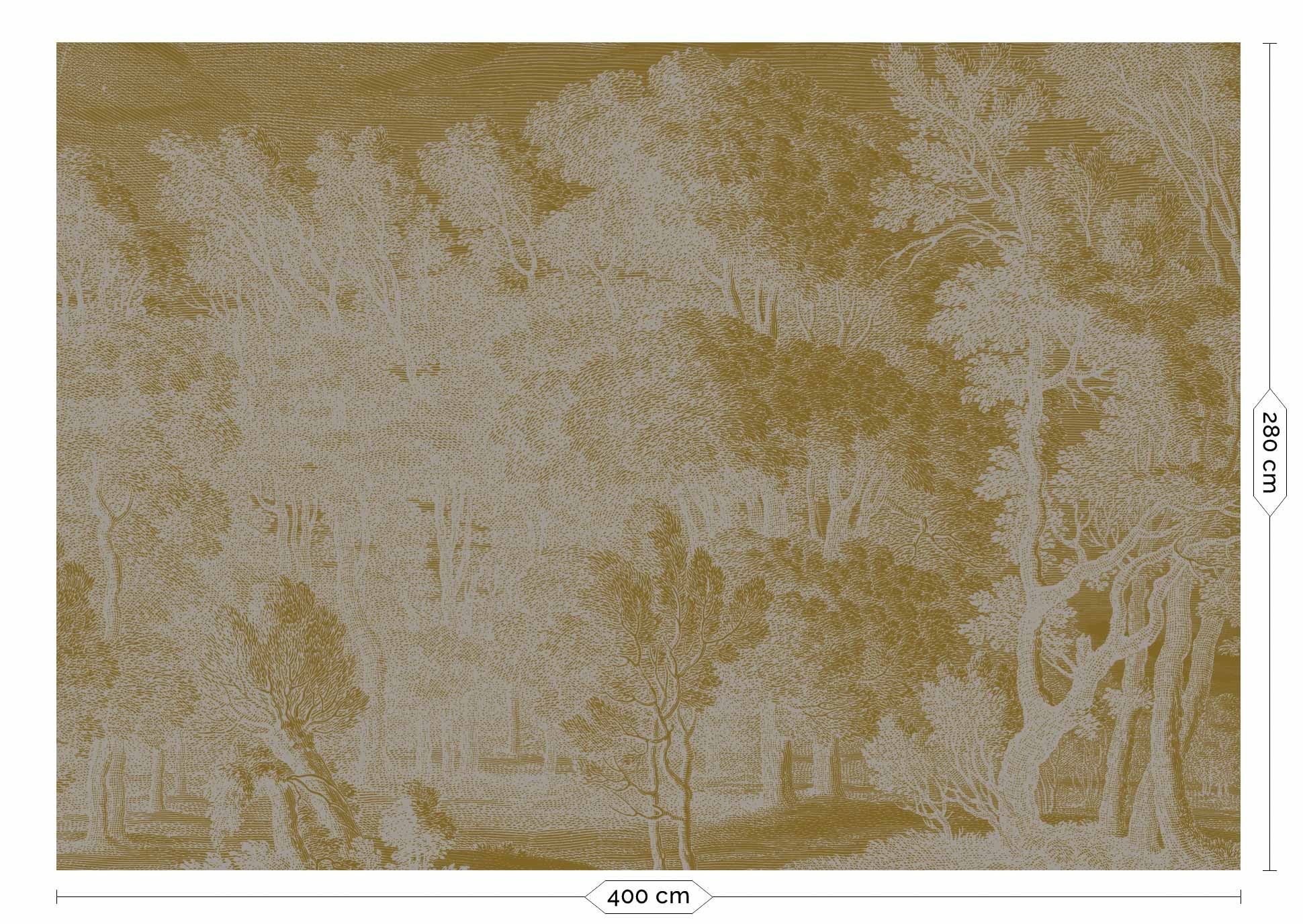 Wall Mural Engraved Landscapes Gold Metallic MW-161 - KEK Amsterdam