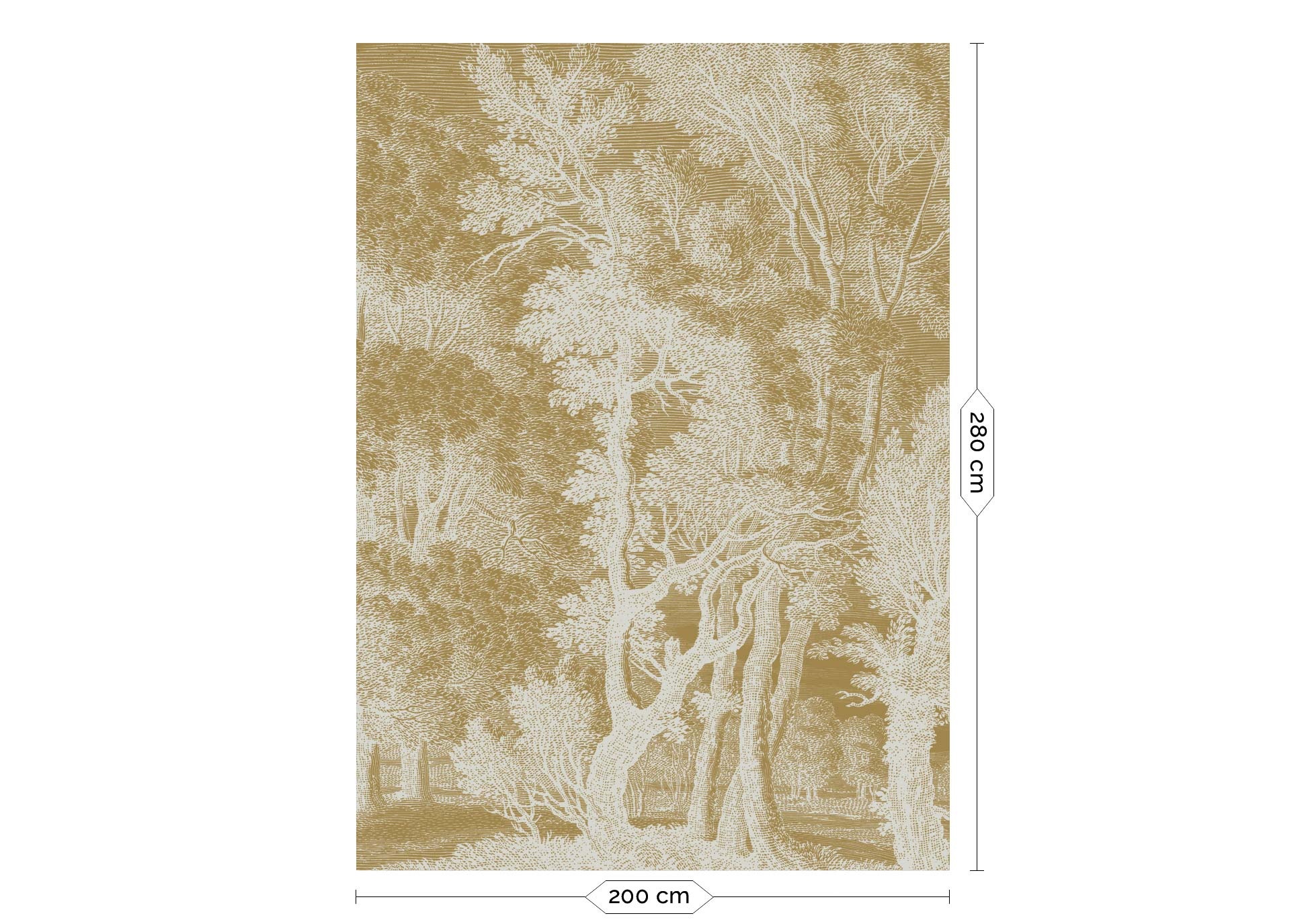 Wall Mural Engraved Landscapes Gold Metallic MW-155 - KEK Amsterdam
