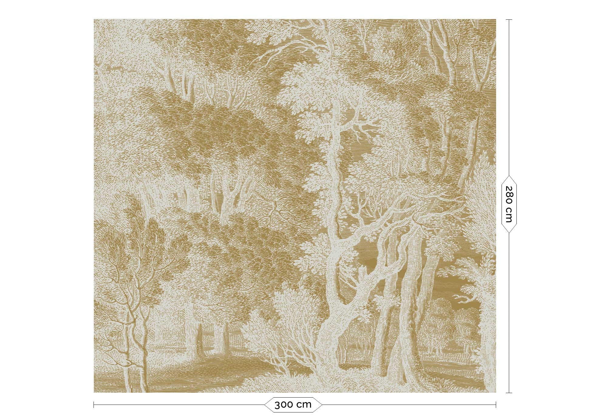 Wall Mural Engraved Landscapes Gold Metallic MW-155 - KEK Amsterdam