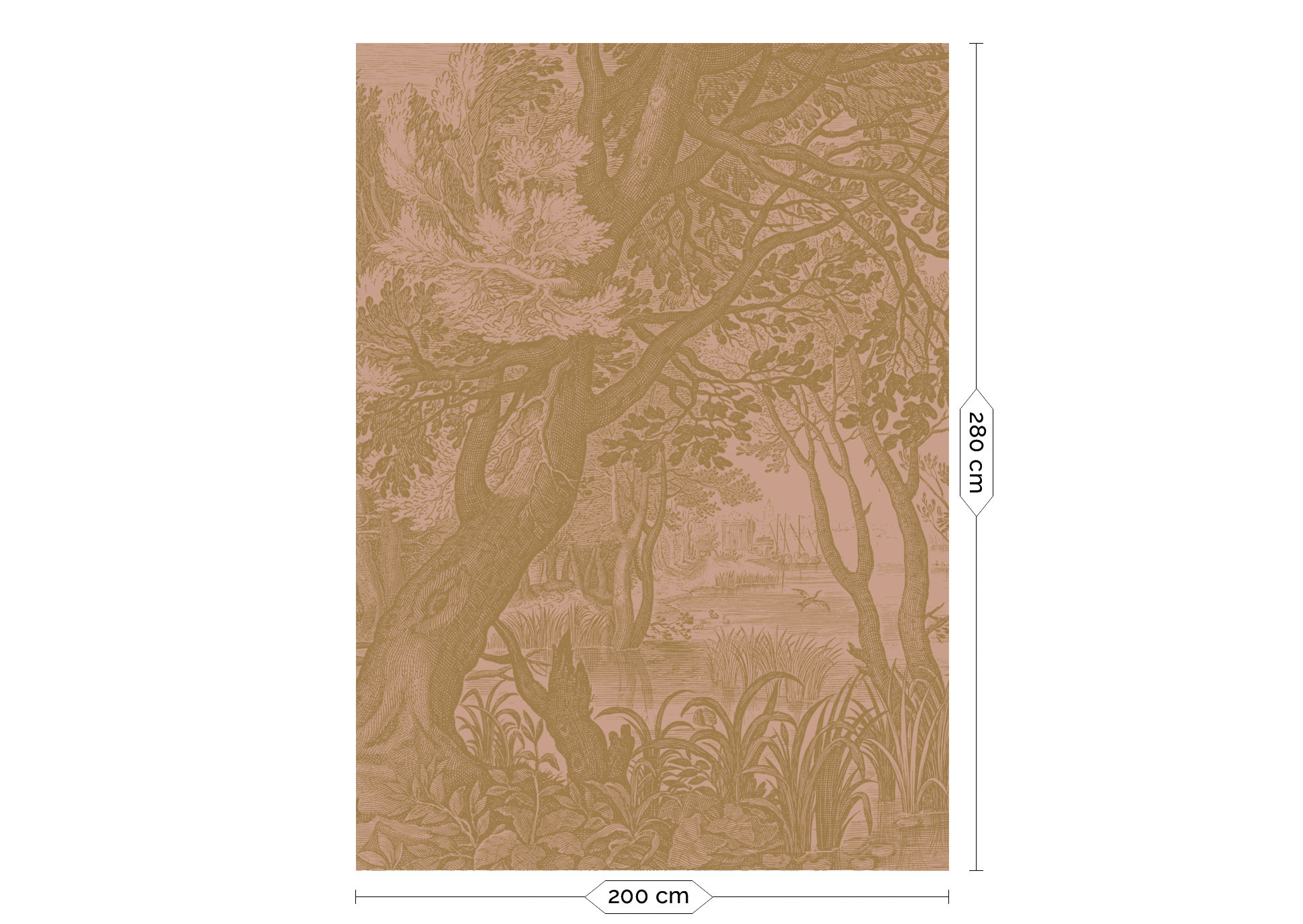 Wall Mural Engraved Landscapes Gold Metallic MW-095 - KEK Amsterdam