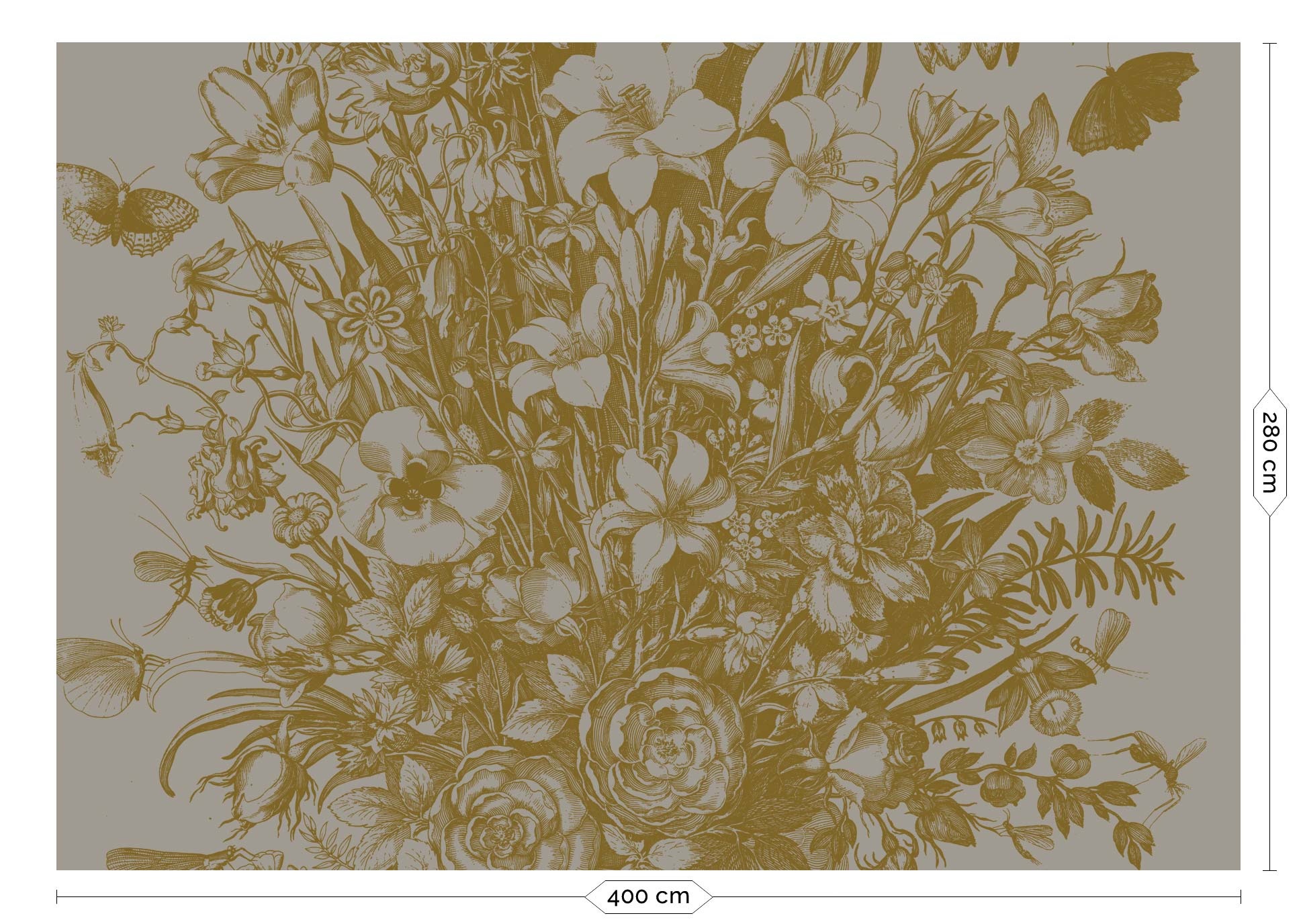 Goud Behang Bloemen van KEK Amsterdam MW-140 - KEK Amsterdam