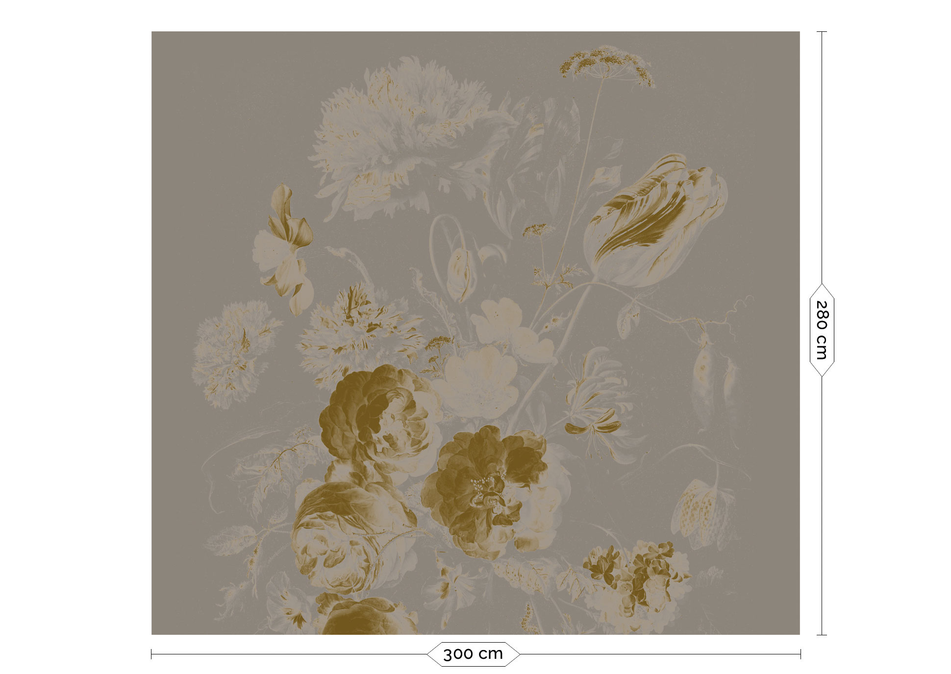 Goud Behang Bloemen van KEK Amsterdam MW-045 - KEK Amsterdam